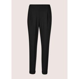 Madeleine Mode Schlupfhose MADELEINE "Chinohose Elastische Bundfaltenhose, 7/8-L&auml;nge", Damen, Gr. 36, N-Gr, schwarz, Obermaterial: 64% Polyester PES. 32% Viskose CV. 4% Elasthan EL., Hosen Schlupfhose