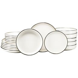 Creatable Teller-Set "Nordic Festive, Tellerset 18-tlg.", 18creme, Geschirr-Sets, Minimalistisches Design, Dezente goldene Akzente
