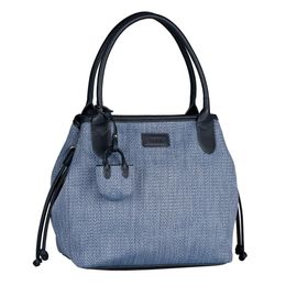 Gabor Damen Shopper "Granada Denada"blau kombiniert, Lederimitat, Flechtoptik, colorblocking, gestreift, kontrastfarbene Details, mehrfarbig,