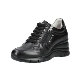 Sneaker Nero Giardini "Nero Giardini Sneaker Leder", Damen, Gr. 38, schwarz, Leder, Schuhe Sneaker