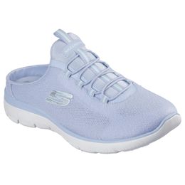 Sabot Skechers "SUMMITS-SIMPLY SWEET", Damen, Gr. 35, peri, hellblau, Textil, Schuhe Sabot, Freizeitschuh, Sommerschuh, Hausschuh mit weicher Innensohle