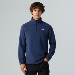 Fleecepullover The North Face "M GLACIER FLEECE 1/4 ZIP JACKET", Herren, Gr. XXL, summit navy, Obermaterial: 100% Polyester, Sweatshirts Fleecepullover, 1/4-langer Rei&szlig;verschluss, aus Polyester, feuchtigkeitsabweisend