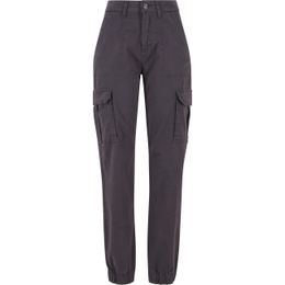 Urban Classics Damen Stoffhose "Urban Classics Damen Ladies Cotton Twill Utility Pants"schwarzstone, Gr. 29, unifarben, 98% Baumwolle, 2% Elasthan,