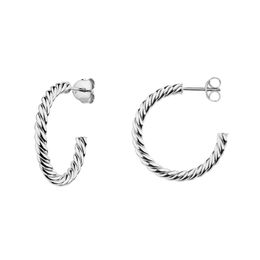 Firetti Damen Paar Creolen "Schmuck Geschenk Silber 925 Ohrschmuck Ohrringe gedrehte Optik", 26, Silber 925 (Sterlingsilber)silberfarben, Silber 925
