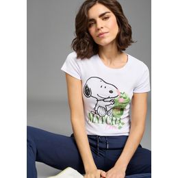 Kangaroos Damen T-Shirtwei&szlig;, Gr. 36, Feinripp, Obermaterial: 100% Baumwolle, Shirts, figurbetonte Passform, Kurzarm, h&uuml;ftlanger Schnitt