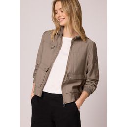 Blouson Street One, Damen, Gr. 34, light terra mocha, Stoff, 90% Viskose, 10% Polyamid, unifarben, comfort fit normal, hoch geschlossener Ausschnitt, B&uuml;ndchen, Jacken Blouson, mit Elastikbund