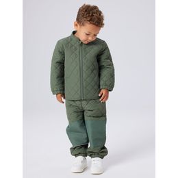 name it Jungen Steppjacke "NMNCHILLY QUILT SET FO NOOS"thyme, Gr. 92, unifarben, Web, Obermaterial: 100% Polyester, Jacken, mit passender Hose