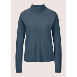 Madeleine Mode Longpullover MADELEINE "Strickpullover Kaschmir-Pullover mit Pointelle-Muster", Damen, Gr. 34, blau (stahlblau), Obermaterial: 90% Schurwolle WV. 10% Kaschmir WS., Pullover Longpullover, Mit Ripp-und Ajourstrick