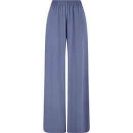 Urban Classics Damen Stoffhose "Urban Classics Damen Ladies Wide Leg Viscose Pants"vintageblau, Gr. S, unifarben, 100% Viskose, Hosen