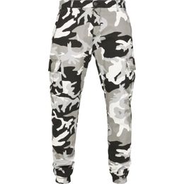 Urban Classics Herren Cargohose "Urban Classics Herren Camo Cargo Jogging Pants 2.0"snow camo, Gr. 32, 98% Baumwolle, 2% Elasthan, Hosen