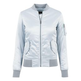 Urban Classics Damen Allwetterjacke "Urban Classics Damen Ladies Satin Bomber Jacket"babyblau, Gr. S, unifarben, 98% Polyester, 2% Elasthan, Jacken