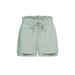 CLOUD 5IVE Damen Shorts "CLOUD 5IVE Musselin Shorts 2-Lagig mit Gummibund"light gr&uuml;n, Gr. M, unifarben, 95% Polyester, 5% Elasthan, Hosen