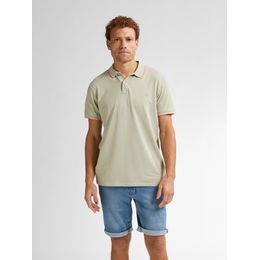 Poloshirt PETROL INDUSTRIES "Men Polo Short Sleeve", Herren, Gr. L (40), desert sage, Piqu&eacute;, Obermaterial: 95% Baumwolle, 5% Elasthan, unifarben mit Farbeinsatz, regular fit normal, Rippstrickb&uuml;ndchen, Shirts, mit Logoapplikation