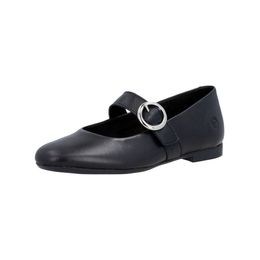 Remonte Damen Riemchenballerina "Remonte Ballerinas Leder", Gr. 36schwarz, Leder, Schuhe