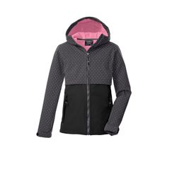 Softshelljacke Killtec "KOW 227 GRLS SFTSHLL JCKT", Kinder, Gr. 128, anthrazit, Obermaterial: 92% Polyester, 8% Elasthan, normal, Jacken Softshelljacke, f&uuml;r Jugendliche, mit reflektierenden Elementen
