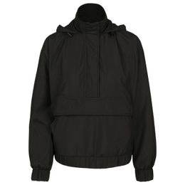 Langmantel Urban Classics "Urban Classics Damen Ladies Panel Pull Over Jacket", Damen, Gr. L, schwarz, 100% Polyester, M&auml;ntel