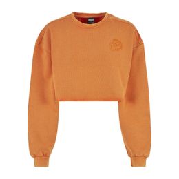 Sweater Urban Classics "Urban Classics Damen", Damen, Gr. 3XL, vintageorange, 100% Baumwolle, unifarben, Rundhals, Sweatshirts Sweater