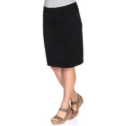 sheego Damen Bleistiftrock aus Stretch-Twill, schwarz, Gr&ouml;&szlig;e 46