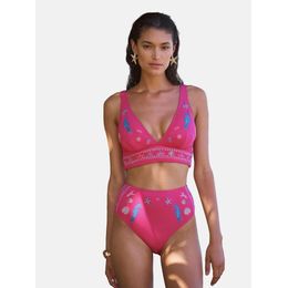 Love & Roses Bikini Top female Pink size 10