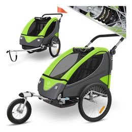 Kesser&reg; Kinderanh&auml;nger Fahrradanh&auml;nger 360&deg; Drehbar mit Federung 2in1 Joggerfunktion Kinderfahrradanh&auml;nger + 5-Punkt Gurt Jogger Fahrrad Anh&auml;nger f&uuml;r 1 bis 2 Kinder max. 40kg