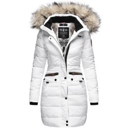 Navahoo Damen Stylischer Steppmantel Winter Parka mit edlem Fellimitat Paula