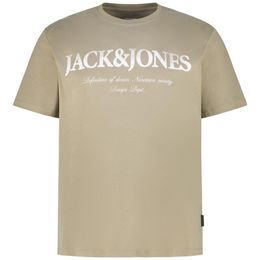 Jack & Jones Gro&szlig;e Gr&ouml;&szlig;en Jack&Jones T-Shirt mit Label-Print Farbe oliv Gr&ouml;&szlig;e: 8XL