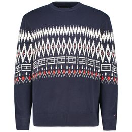 Gro&szlig;e Gr&ouml;&szlig;en Tommy Hilfiger Pullover mit Norwegermuster Farbe blau/wei&szlig; Gr&ouml;&szlig;e: 3XL