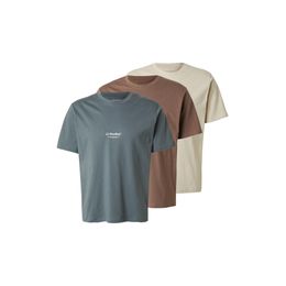 Jack & Jones Jack & Jones T-Shirt 'JJESOHO' Herren Gr&ouml;&szlig;e XXL braun / grau / wollwei&szlig;