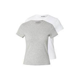 WEEKDAY T-Shirt 'Carla' Damen Gr&ouml;&szlig;e L graumeliert / wei&szlig;