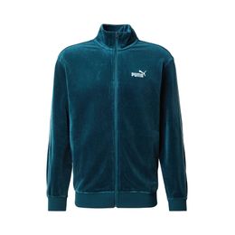 Puma Sweatjacke 'ESS' Herren Gr&ouml;&szlig;e S smaragd / wei&szlig;