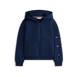 Tommy Hilfiger Sweatjacke M&auml;dchen Gr&ouml;&szlig;e 122 navy / dunkelrot / schwarz / transparent
