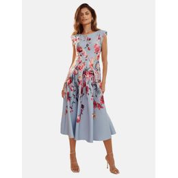 Lipsy Kleid Damen Gr&ouml;&szlig;e 40 hellblau / dunkelgr&uuml;n / rosa / magenta Winterkleid