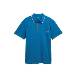 Tom Tailor Poloshirt Herren Gr&ouml;&szlig;e S cyanblau / mandarine / wei&szlig;