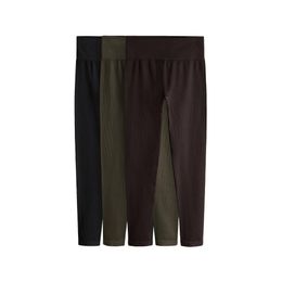 The Set Leggings Damen Gr&ouml;&szlig;e S braun / khaki / schwarz