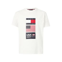 Tommy Hilfiger T-Shirt 'SAILGP' Herren Gr&ouml;&szlig;e XL marine / kirschrot / wei&szlig; / wollwei&szlig;