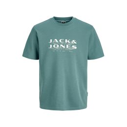 Jack & Jones Jack & Jones T-Shirt 'JCOFUSION' Herren Gr&ouml;&szlig;e XL kitt / cyanblau / wei&szlig;