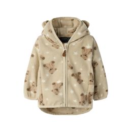 name it Fleecejacke 'NBNMEEKO' Gr&ouml;&szlig;e 74 elfenbein / cappuccino / wei&szlig;
