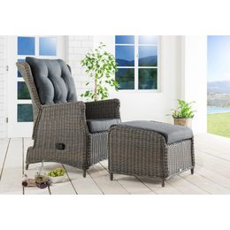 Gartenlounge-Set Destiny, grau, Obermaterial: 100% Polyester. F&uuml;llung: 100% Polyurethan, Sitzm&ouml;bel-Sets, "CASA RELAX CASA", Aluminium, Polyrattan