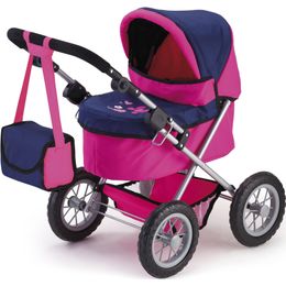 BAYER Kinder Puppenwagen "Trendy, pink/blau", bunt, Kunststoff, Metall, Stoff, B:41cm H:67cm T:67cm, Puppenwagen, inkl. Wickeltasche