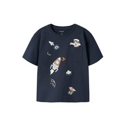 name it T-Shirt 'NMMVILIAN' Jungen Gr&ouml;&szlig;e 110 navy / hellblau / schoko / wei&szlig;