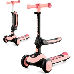 Kinderkraft Kinder Tretroller "HALLEY", rosa, B:38cm, Roller, f&uuml;r Kinder; mit Bremse und leuchtenden Vorderr&auml;dern