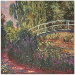 Artland "Japanische Br&uuml;cke im Garten von Giverney" Garten 1 Stk. tlg. auf Holzrahmen gespannt