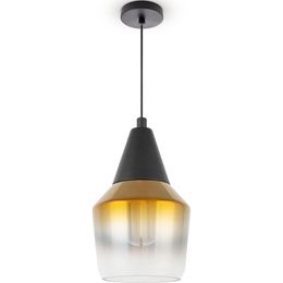 Paco Home Pendelleuchte "DIANA", &Oslash; 13,7cm H: 21,1cm, schwarz, Esszimmer, Leuchten, Esstisch Deckenlampe Glas Lampenschirm Modern Vintage Industrial
