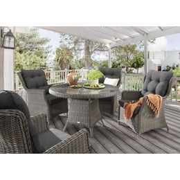 Garten-Essgruppe Destiny, grau, Sitzm&ouml;bel-Sets, "CASA LUNA", Aluminium, Polyrattan