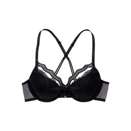 Damen Push-up-BH, PETITE FLEUR GOLD BY LASCANA, Gr. 70, schwarz, Spitze, Obermaterial: 60% Polyamid, 35% Polyester, 5% Elasthan, BHs, mit