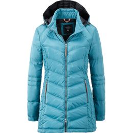 DEPROC Active Damen Steppmantel "AEMILIA LONG WOMEN", blau, Gr. 38, 100% Polyester, M&auml;ntel, auch in Gro&szlig;en Gr&ouml;&szlig;en erh&auml;ltlich