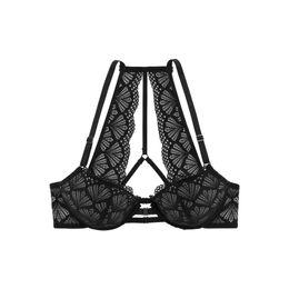 Lascana Damen Push-up-BH "Sienna", Gr. 80, schwarz, Spitze, Obermaterial: 60% Polyamid, 35% Polyester, 5% Elasthan, BHs, mit dekorativem