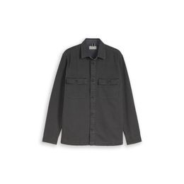Tom Tailor Herren Overshirt im Washed-Look, schwarz, Uni, Gr. L