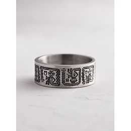 Reytel Ring 'AZTEC AND MAYAN HIEROGLYPHICS' male Silver size 72