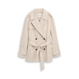 Tom Tailor Damen Trenchcoat aus wasserabweisendem Material, braun, Uni, Gr. XXL